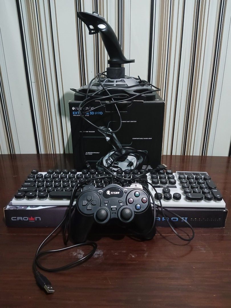 Logitech Flightstick keyboard and Gamepad, Computers & Tech, Parts ...
