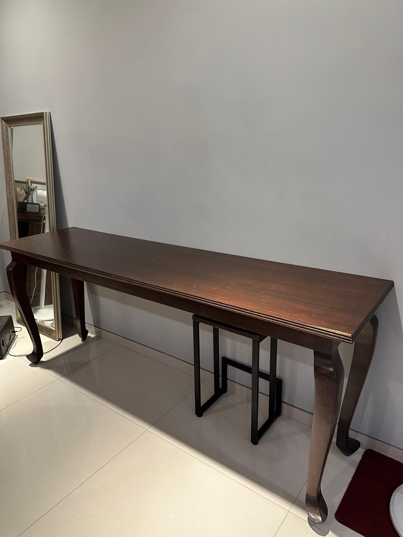 Long wood table, Furniture & Home Living, Furniture, Tables & Sets on ...