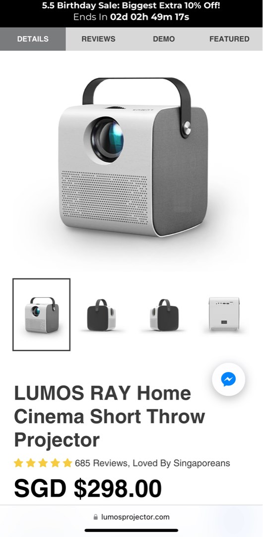 Lumos Ray smart projector, TV & Home Appliances, TV & Entertainment ...