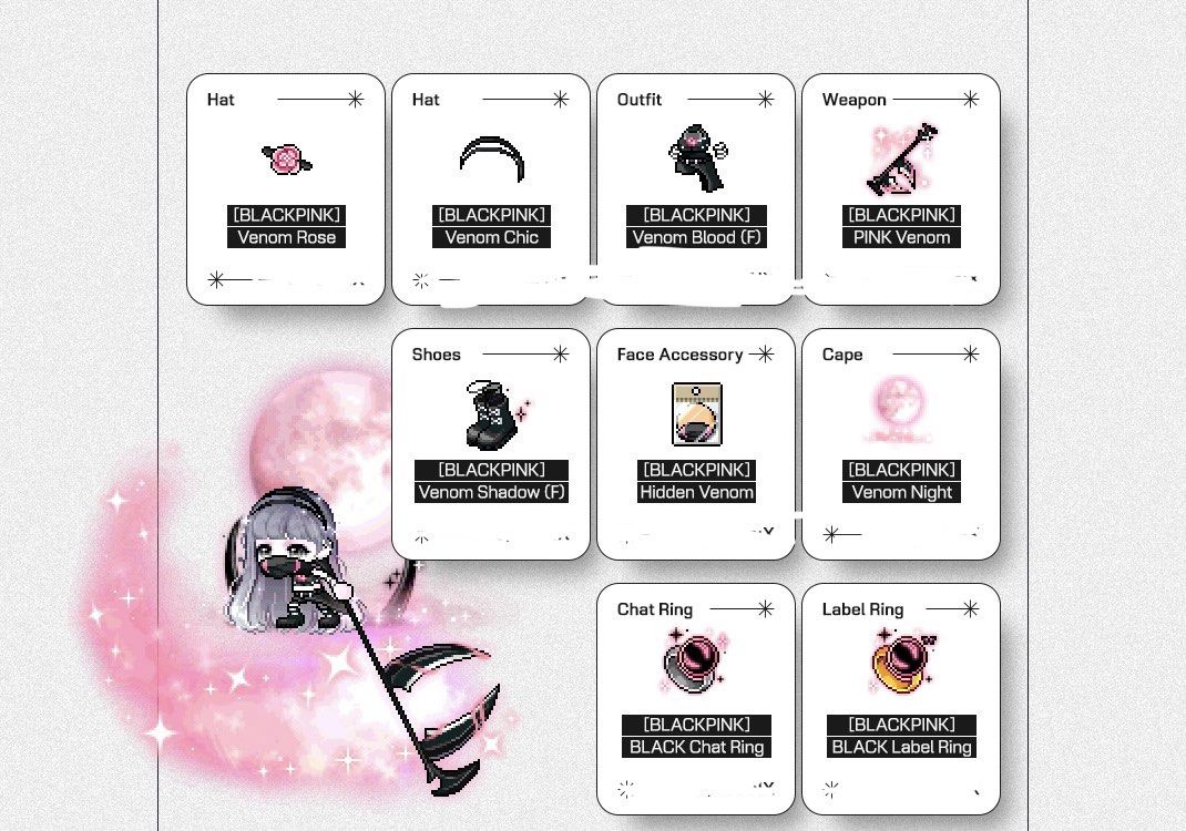 Maplesea BLACKPINK pink set cash equip maplestory aquila blackpink ...