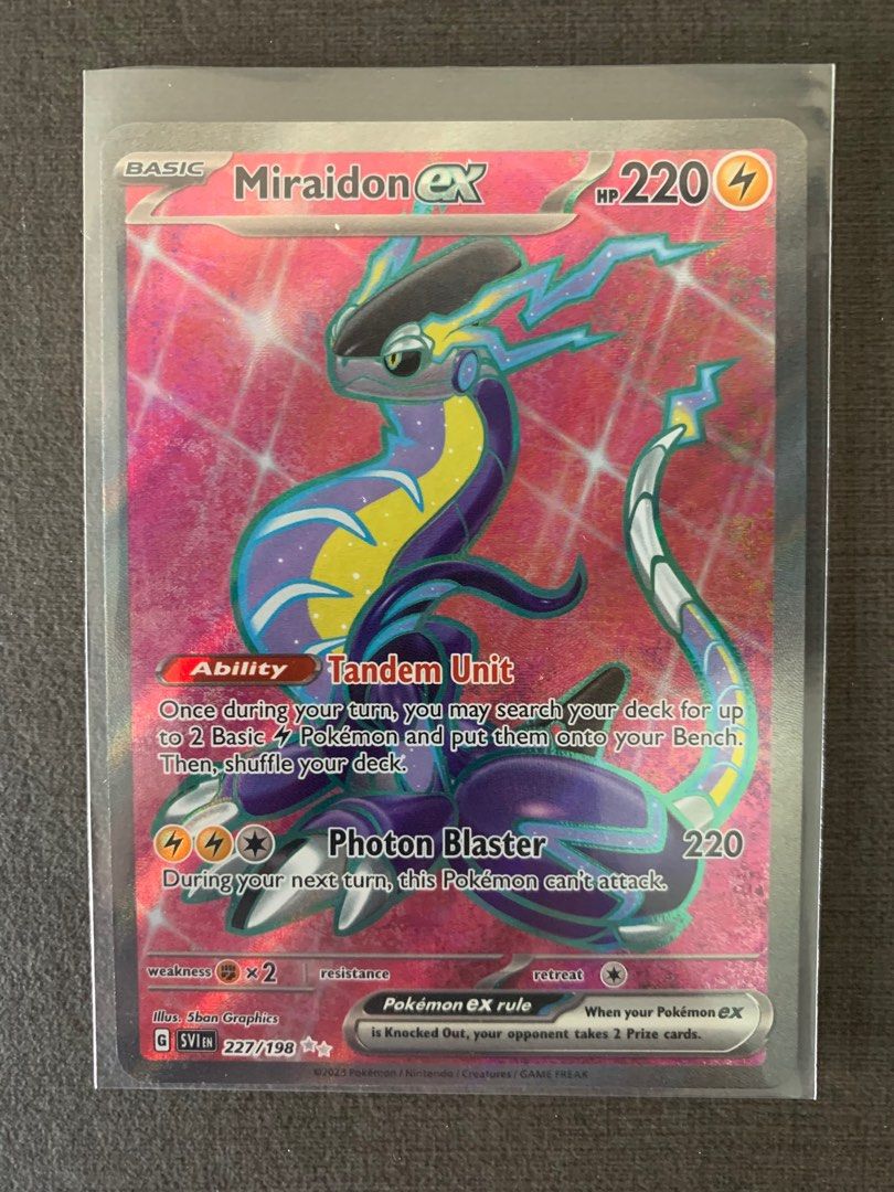Miraidon ex - 227/198 - Pokemon Scarlet Violet Base Set Full Art Secret ...