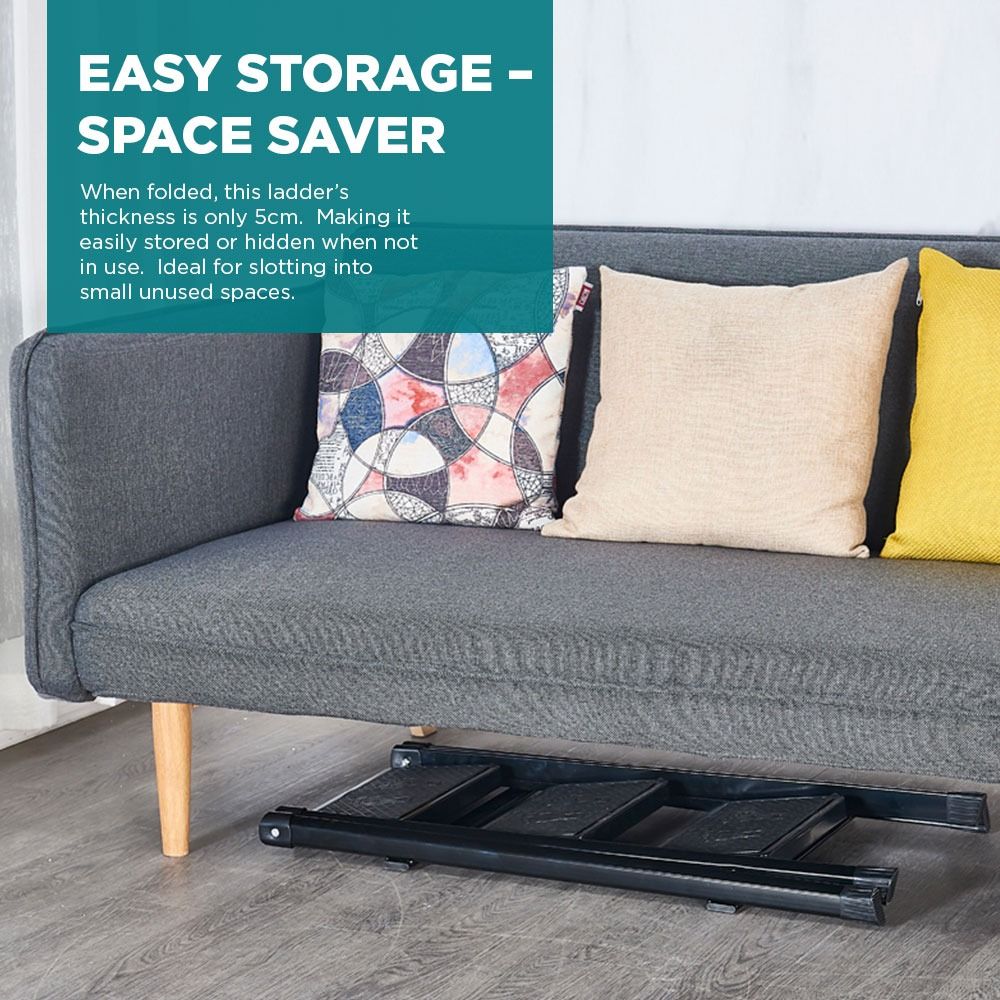 [Morilins Home] 3-Step Ladder Lightweight Folding Step Stool - Wide ...