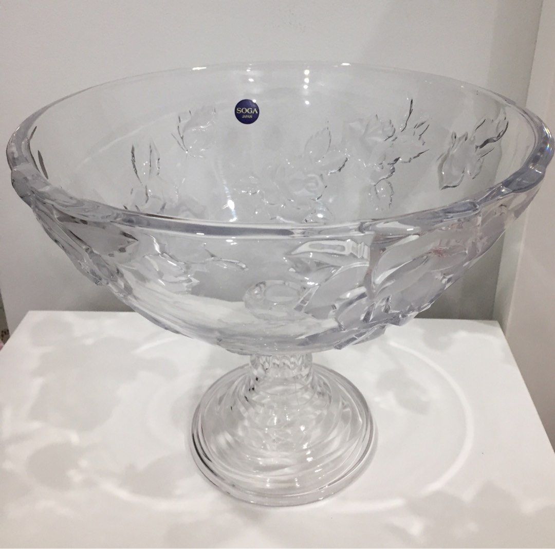 New Soga XL Crystal footed bowl ( made in Japan), Furniture & Home ...