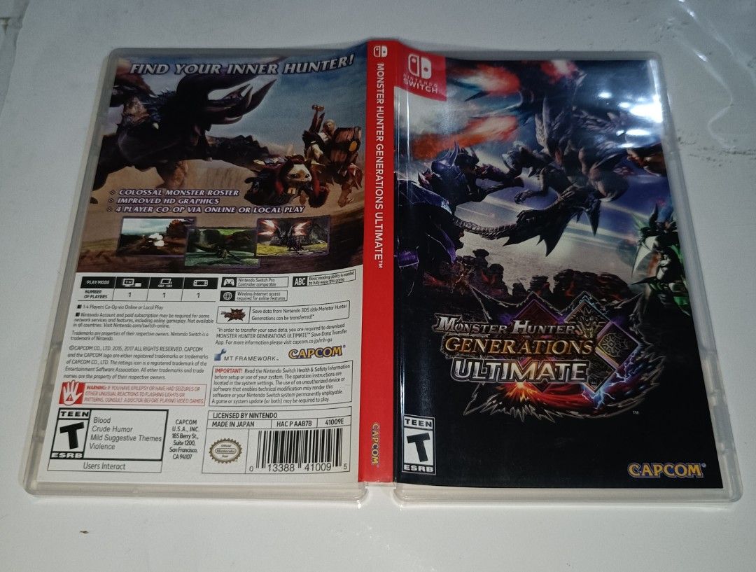 Nintendo Switch Ar cover & Case Monster hunter Generation Ultimate on ...
