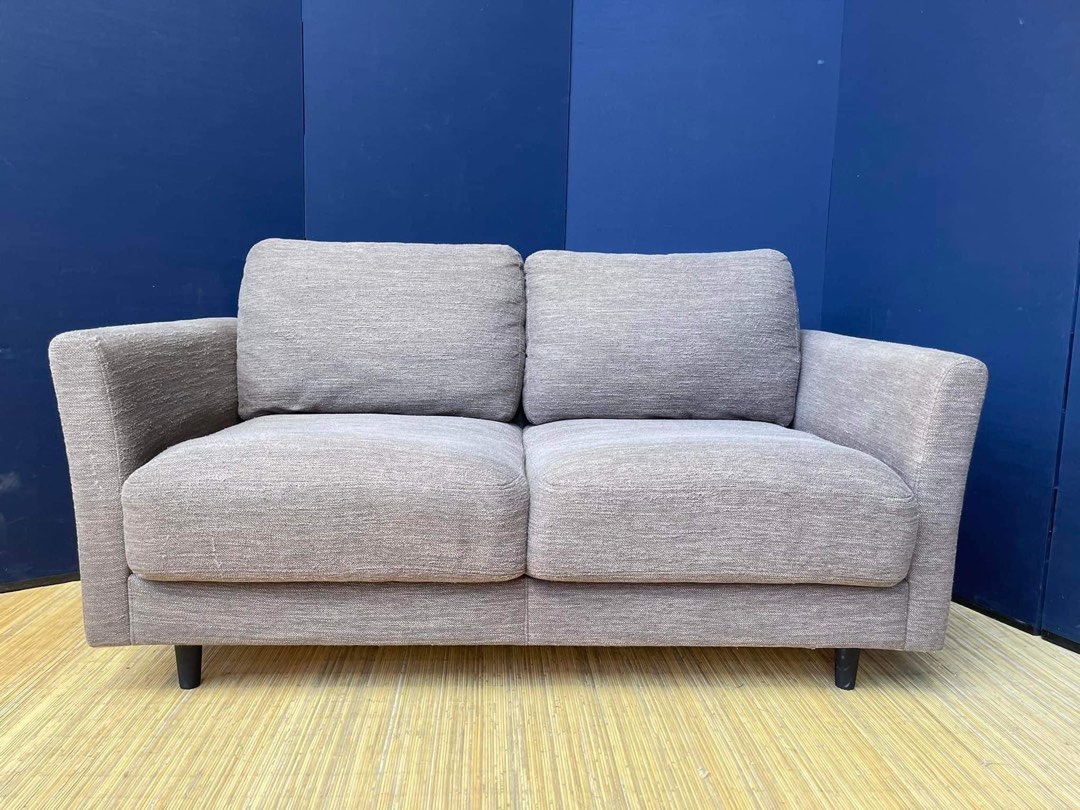 Nitori Sofa 54”L x 30”W x 16”SH 2 seater Fabric seat Bulky foam In good ...