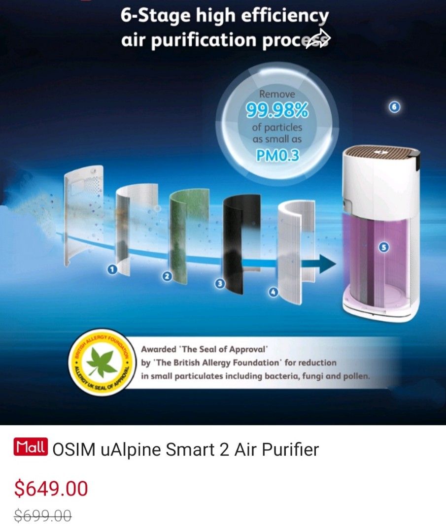Osim Air Purifier, TV & Home Appliances, Air Purifiers & Dehumidifiers ...