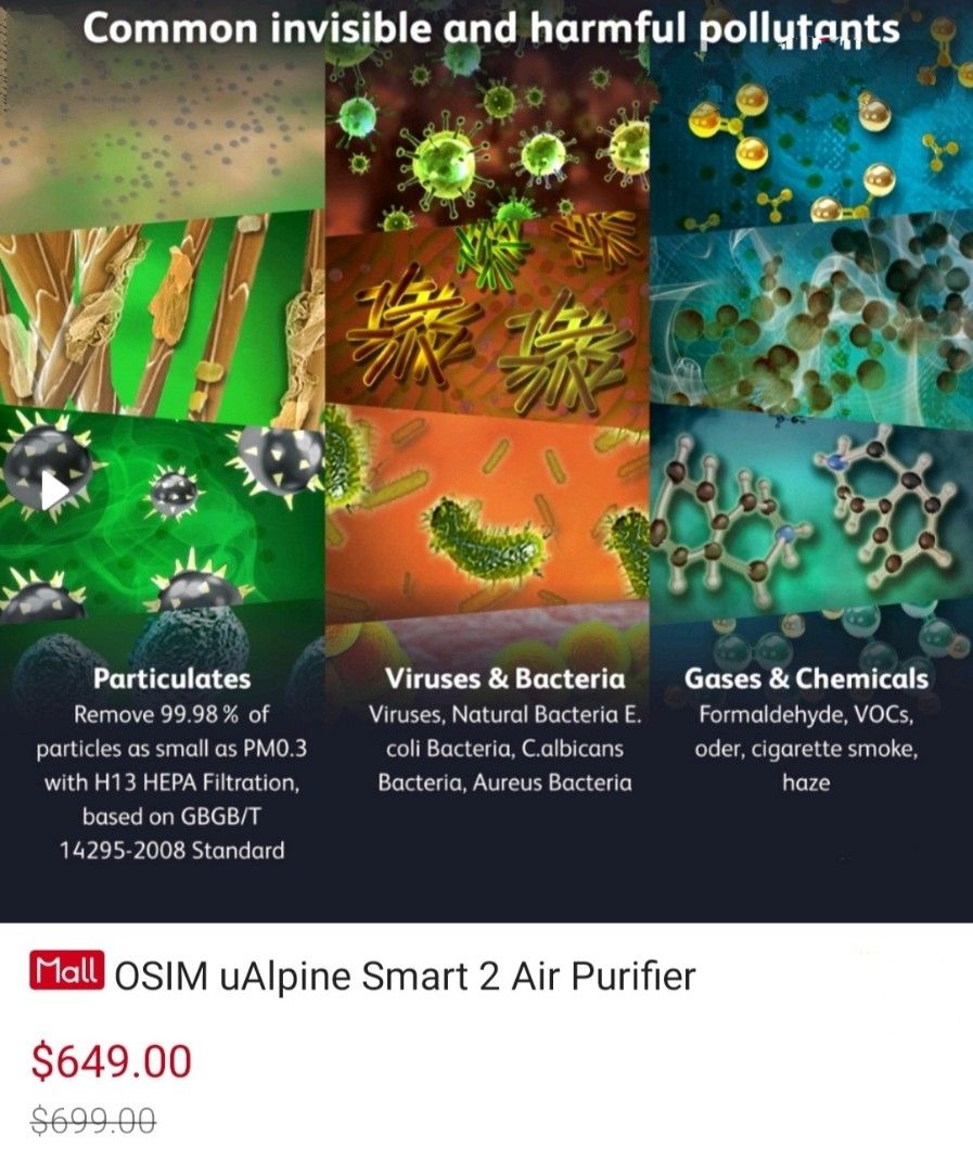 Osim Air Purifier, TV & Home Appliances, Air Purifiers & Dehumidifiers ...