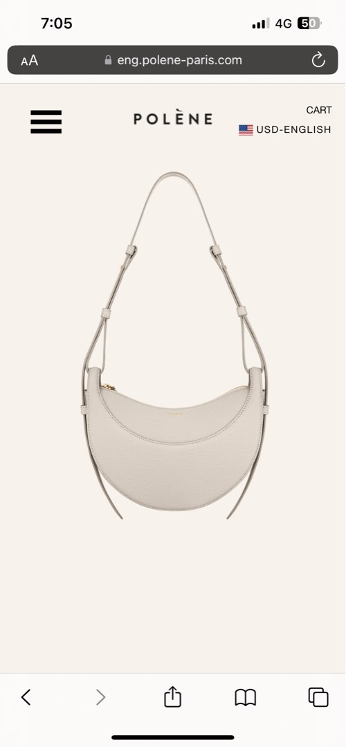 Polene Number Ten/ Numero Dix in Chalk, Luxury, Bags & Wallets on Carousell