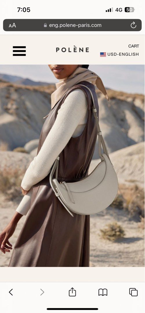 Polene Number Ten/ Numero Dix in Chalk, Luxury, Bags & Wallets on Carousell