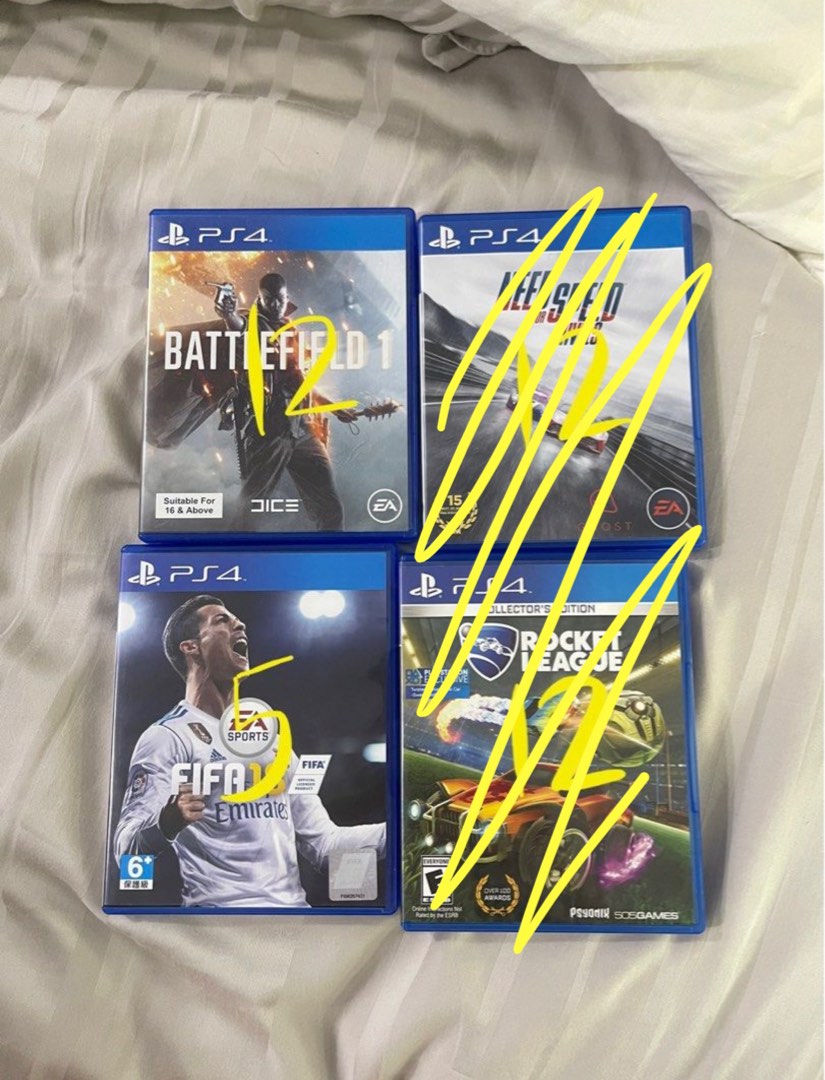 PS4 games for sale (need for speed rivals, call of duty, battlefield ...