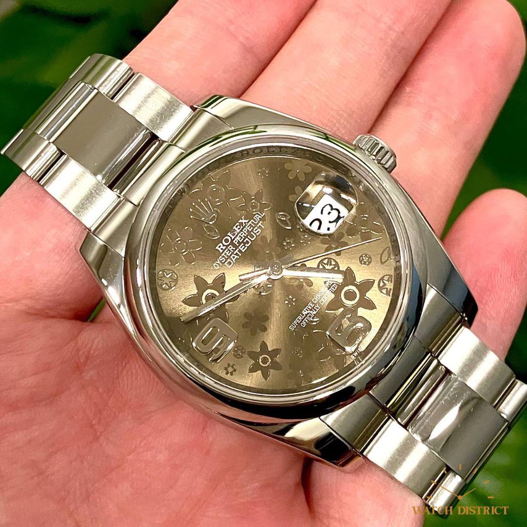 RARE Rolex Champagne Flower Dial Datejust 36MM FULL SET, Luxury ...