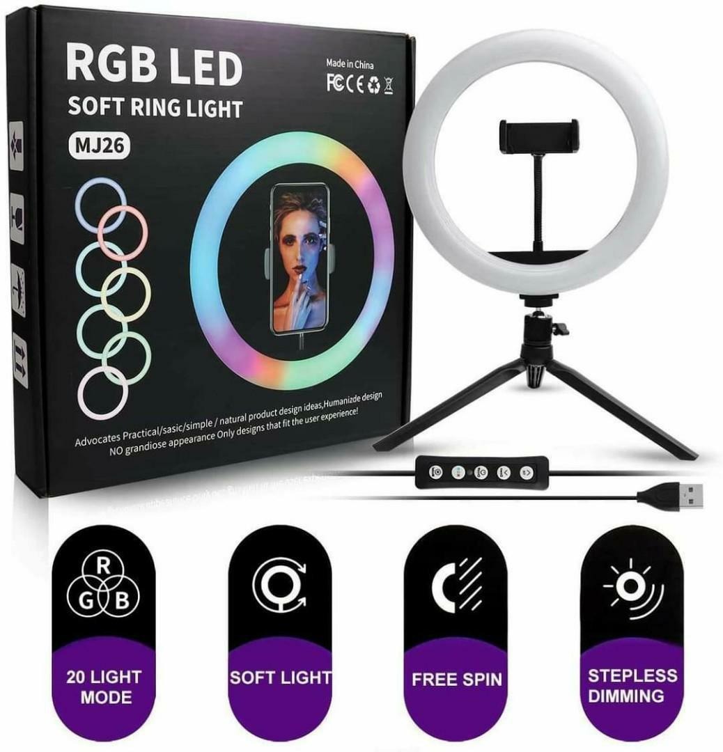 RGB LED Soft Ring Light MJ-26 (10 Inch), Furniture & Home Living, Lighting & Fans, Lighting on ...