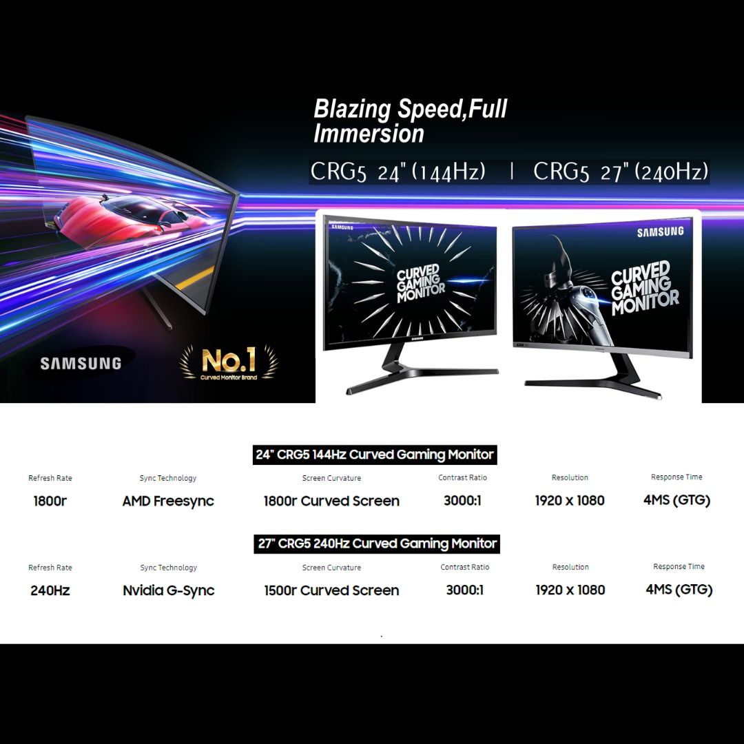 SAMSUNG Gaming Monitors PC Screens (Choose your preferred model, type ...