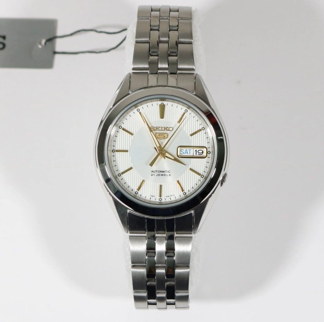 Seiko 5 SNKL17 Men's / Unisex Automatic Silver Dial Stainless Steel ...