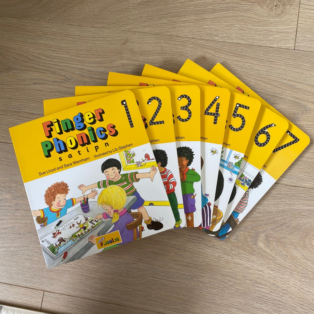 [Set of 7] Finger Phonics Books 1-7 Jolly Phonics, 興趣及遊戲, 書本 & 文具, 小朋友書 ...