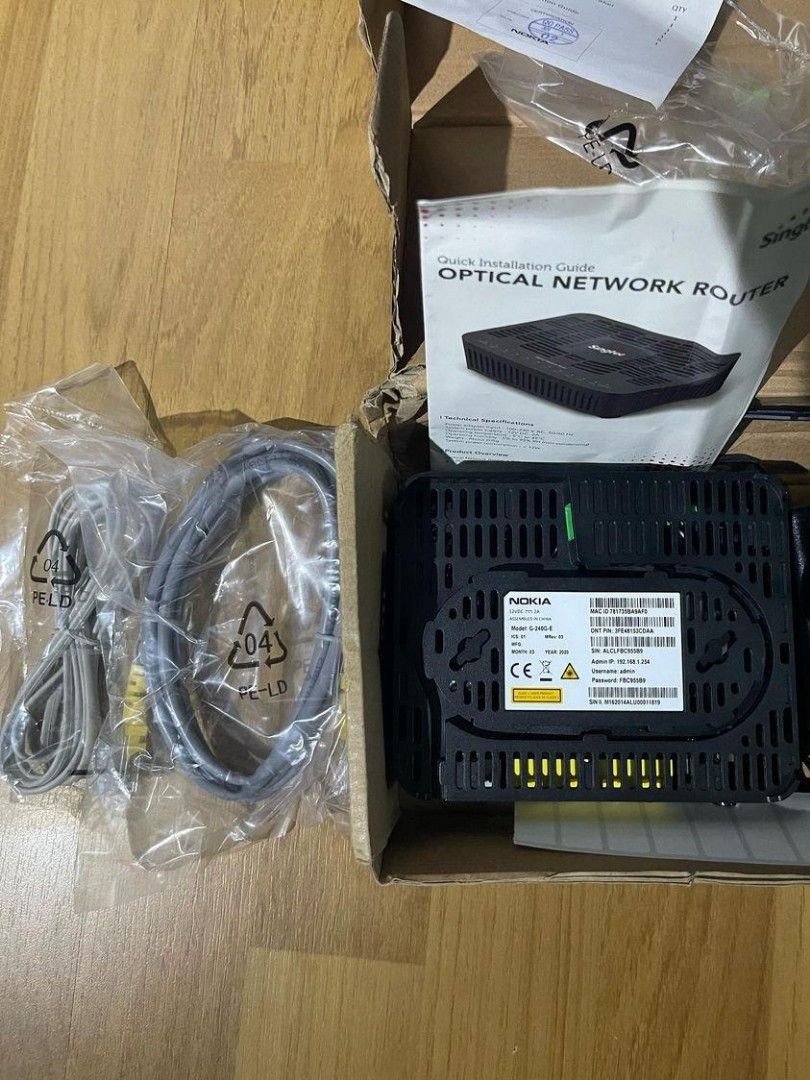 Singtel optical network router , mesh router , nokia G-240G-E ...