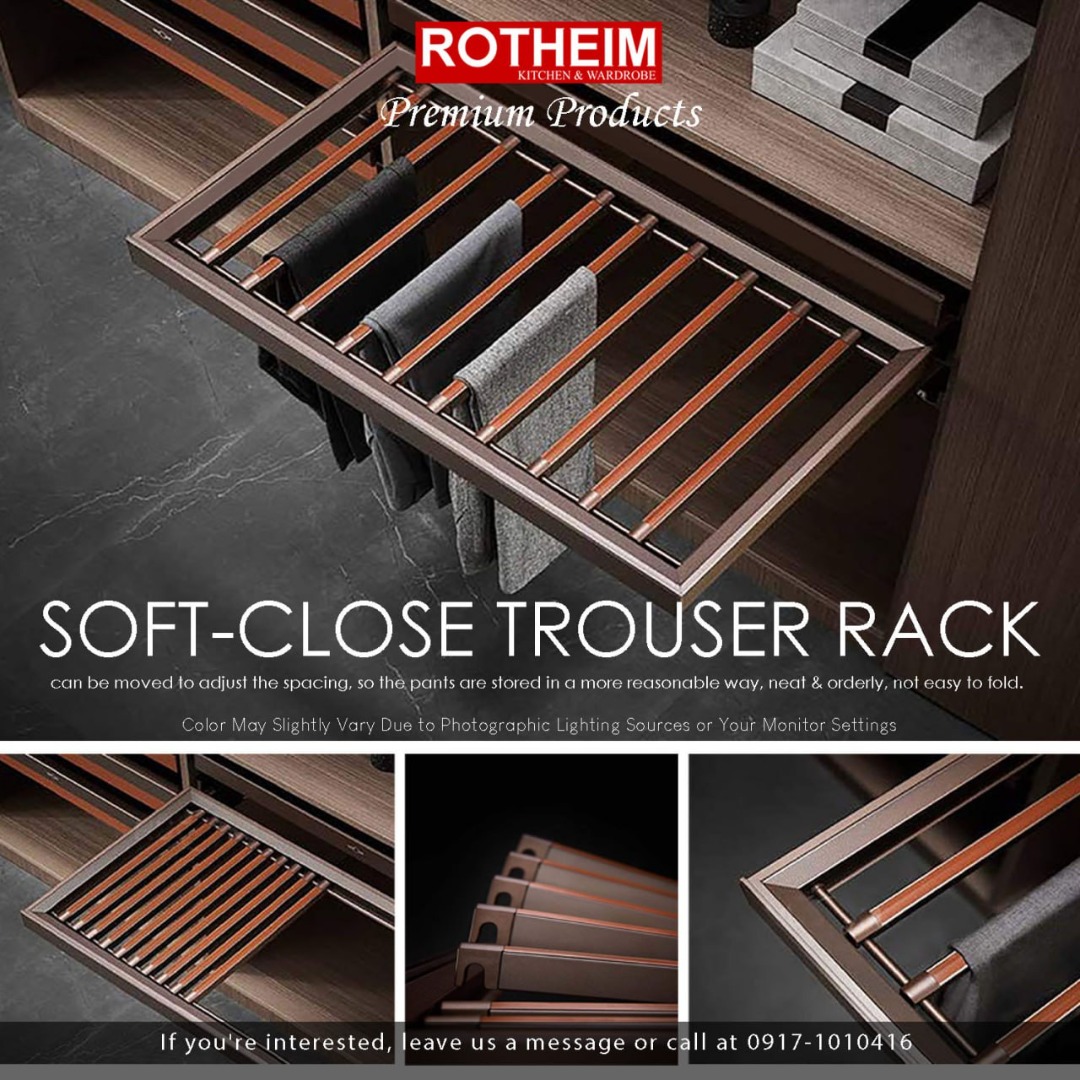 SOFT-CLOSE TROUSER RACK, Furniture & Home Living, Furniture, Shelves ...