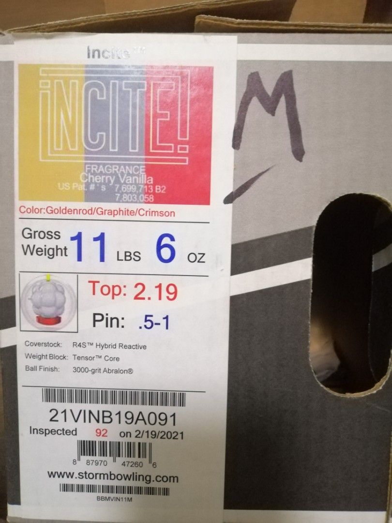 Storm - Incite (Spinner Ball) 11.6lbs, Sports Equipment, Sports & Games ...