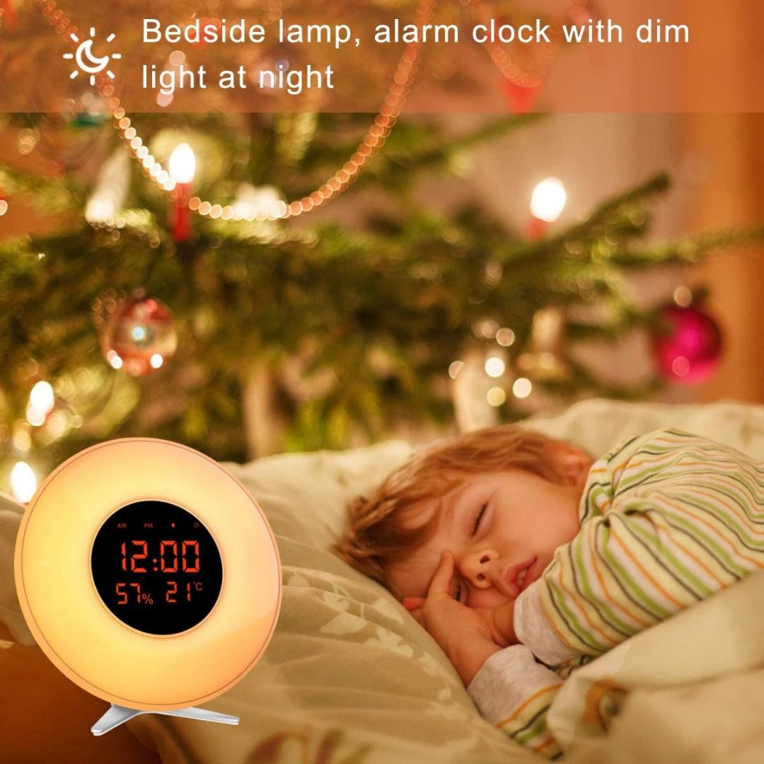 Sunrise Wake Up Alarm Clock X-70/ Snooze Function/Temperature/Humidity ...