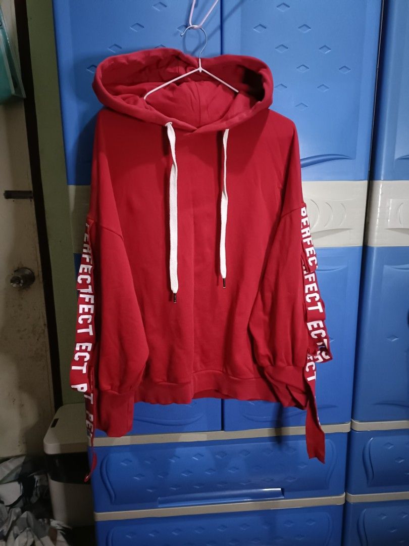 Thick Oversized Red Hoodie Jacket on Carousell