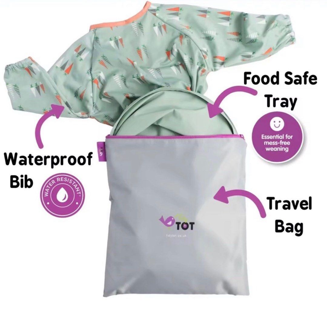 Tidy Tot Bib & Tray Kit in Sage Green, Babies & Kids, Nursing & Feeding ...