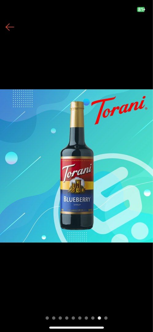 Torani Blueberry Syrup (750ml) with pump on Carousell