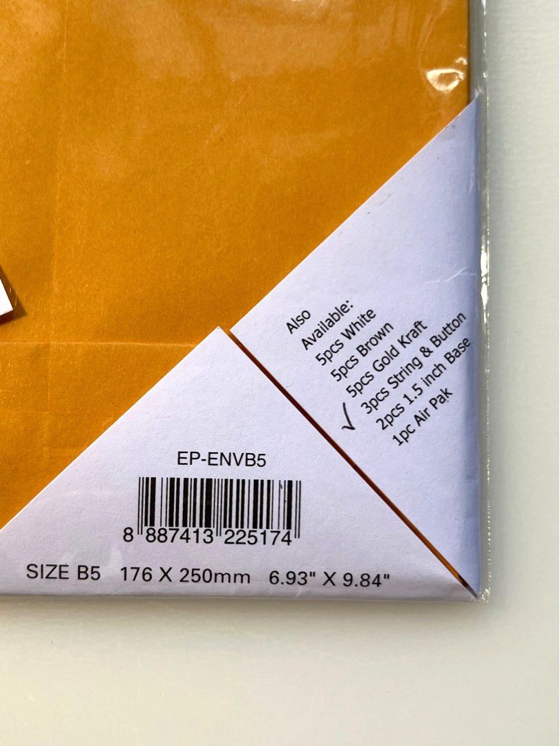 U-Grade B5 String & Button Envelope (new), Hobbies & Toys, Stationery ...