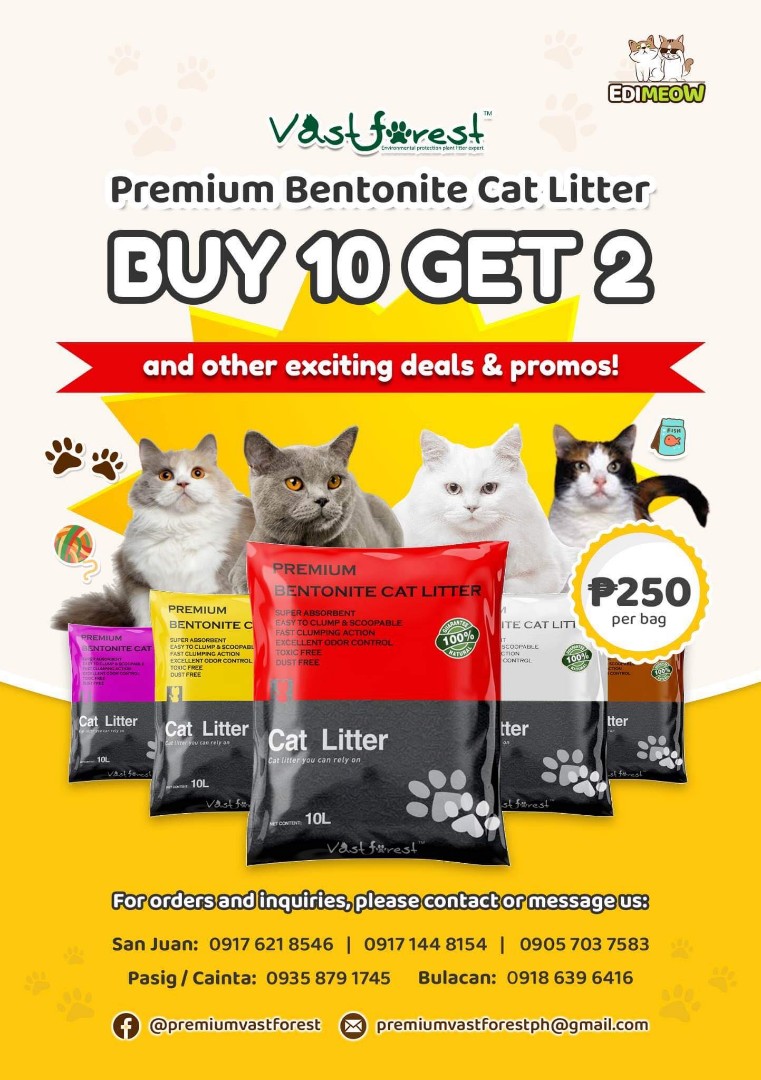 Vast Forest Premium Bentonite Cat Litter, Pet Supplies, Health & Grooming on Carousell