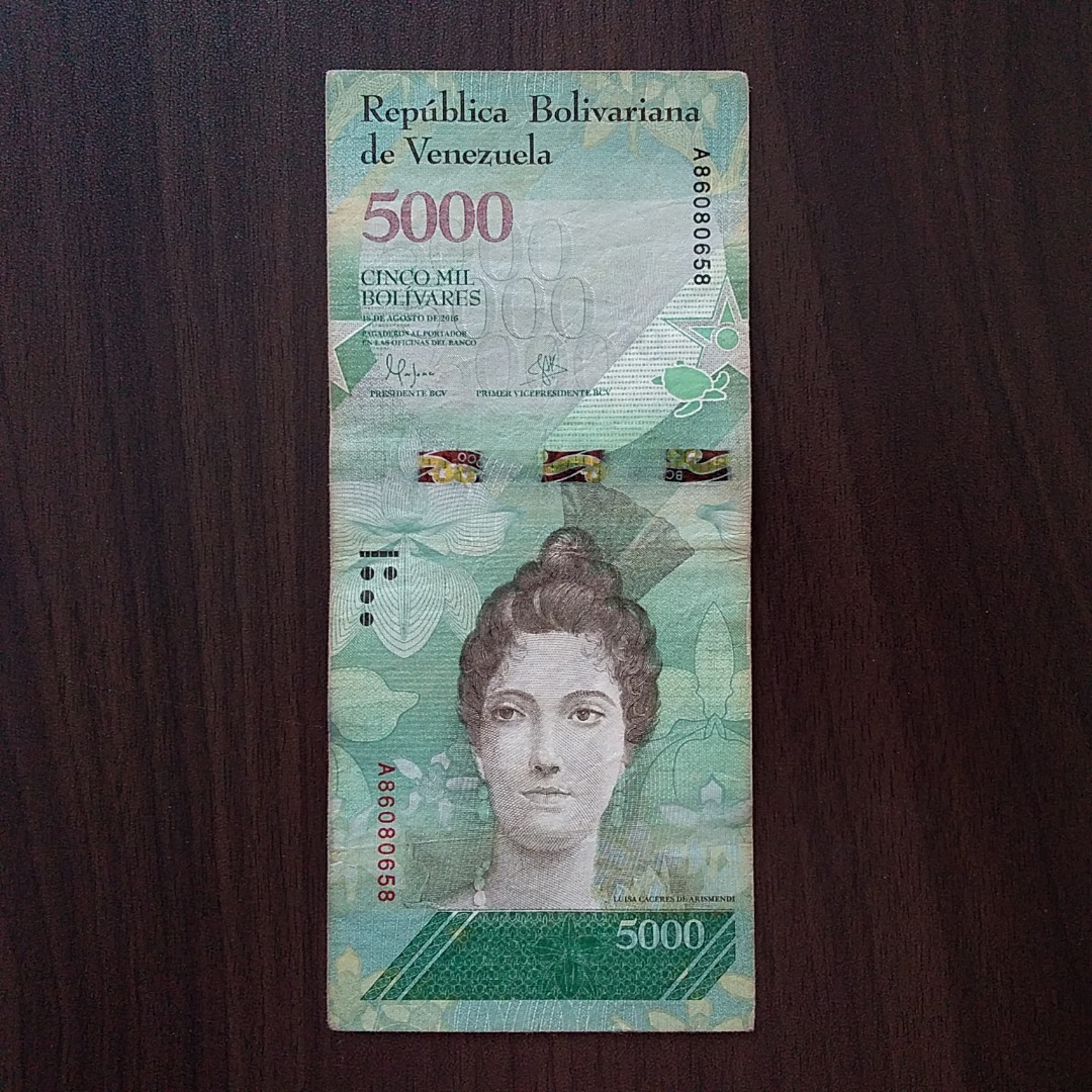 Venezuela 5000 Bolivares (2017) banknote, Hobbies & Toys, Memorabilia ...
