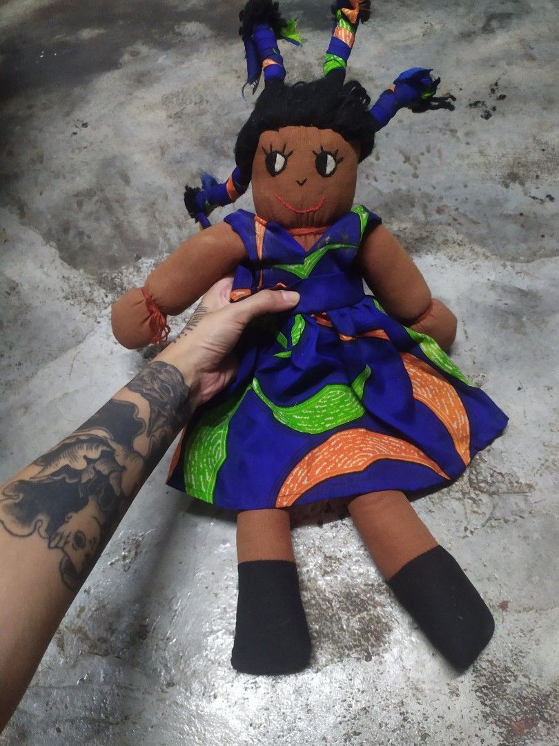 Vintage 80s Handmade Early Primitive African Folk Rag Doll, Hobbies ...