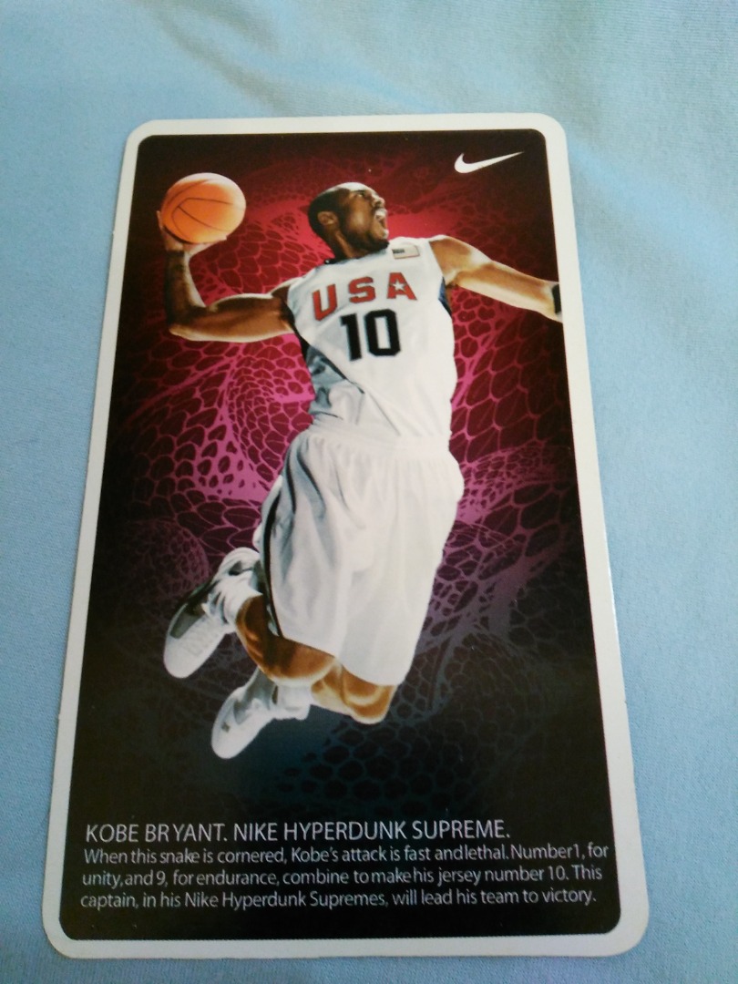 Vintage KOBE BRYANT Basketball Card Oversized Team USA NIKE NBA lebron ...