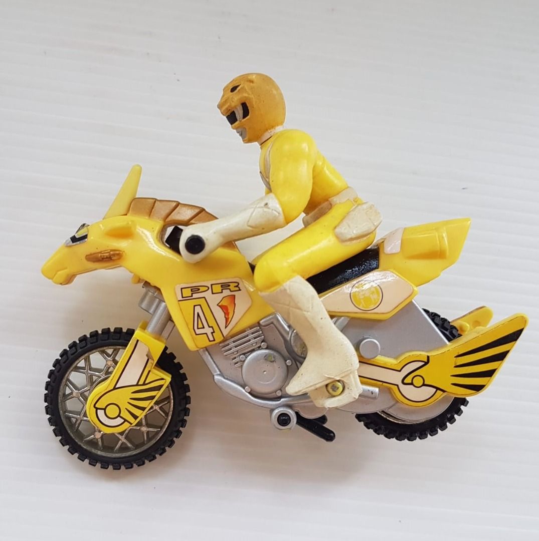 Vintage Power Rangers, Yellow Ranger on Motorbike, Action Hero, Action ...