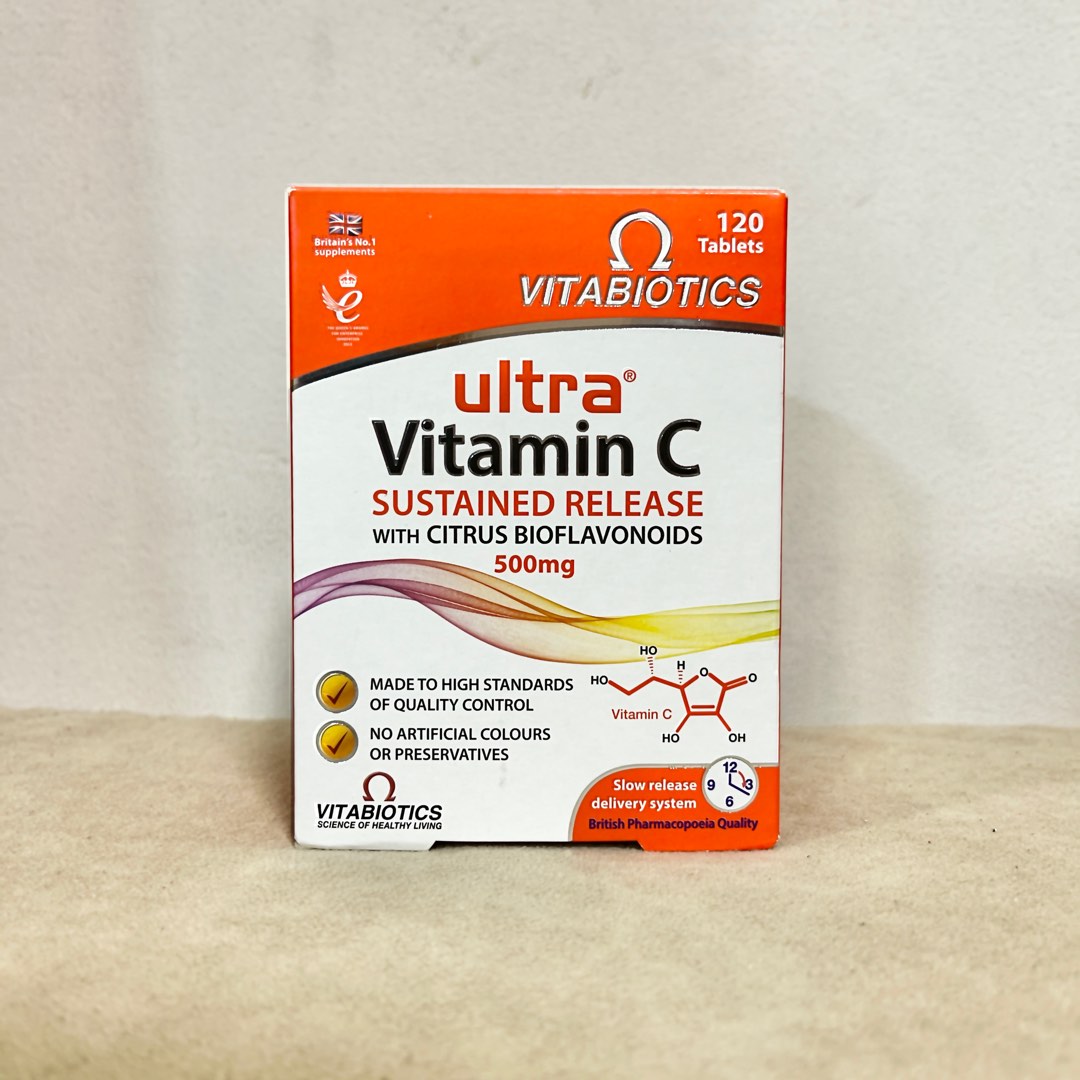 Vitabiotics Ultra Vitamin C 500mg Sustained Release 120 Tablets, Health ...
