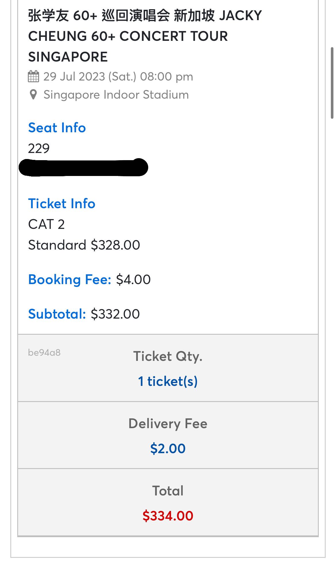 [WTS/ LFB] JACKY CHEUNG CAT 2 SG CON TICKET, Tickets & Vouchers, Event Tickets on Carousell