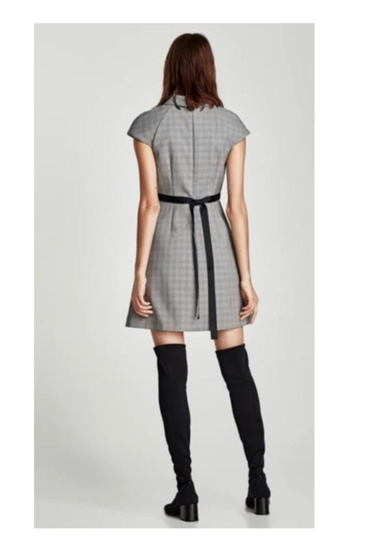 Zara Checkered Dress, Women's Fashion, Dresses & Sets, Dresses on Carousell