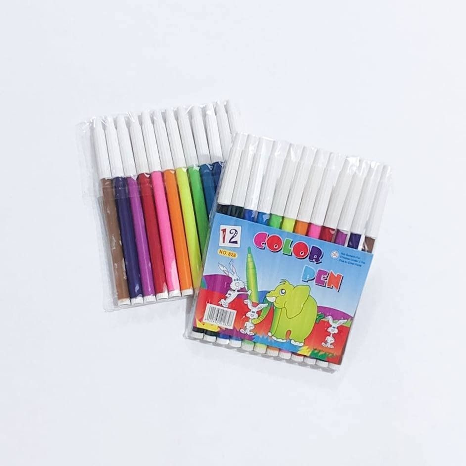 12pcs Assorted Colored Pen Set Permanent Marker Colorpen Arts & Crafts ...