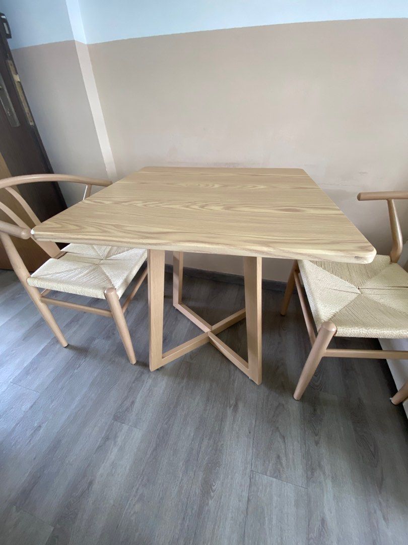 2 pax dining table with chairs, Furniture & Home Living, Furniture ...