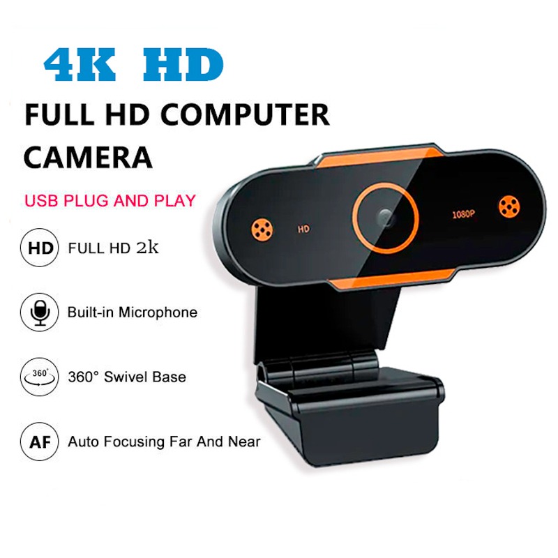 4K Full HD Webcam auto focus with Microphone Webcam for Desktop ...