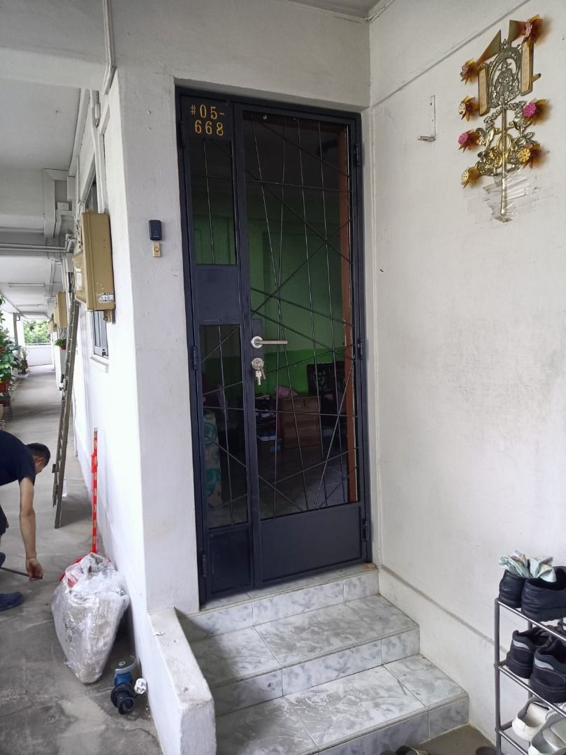 $710 Nett_ HDB BTO PREMIUM MILD STEEL GATE, Furniture & Home Living ...