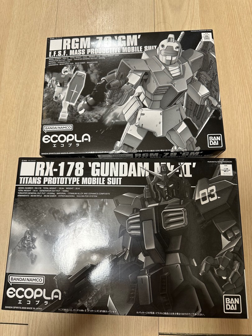 兩盒 高達模型 Ecopla hg 1/144 GM Gundam MK II, 興趣及遊戲, 玩具 & 遊戲類 - Carousell