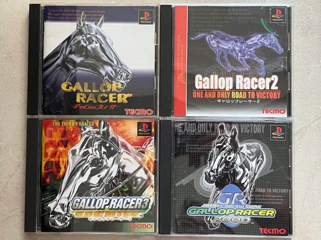 日版 PS TECMO GALLOP RACER GR 1 2 3 2000 疾馳賽馬 賽馬模擬遊戲一套 4 集 (可散買, 電子遊戲, 遊戲 ...
