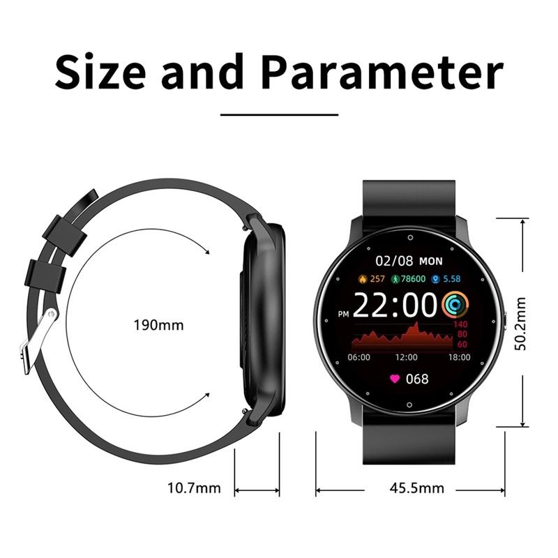 ] Smart Watch Waterproof Fitness Tracker Full Touch Screen Heart Rate ...