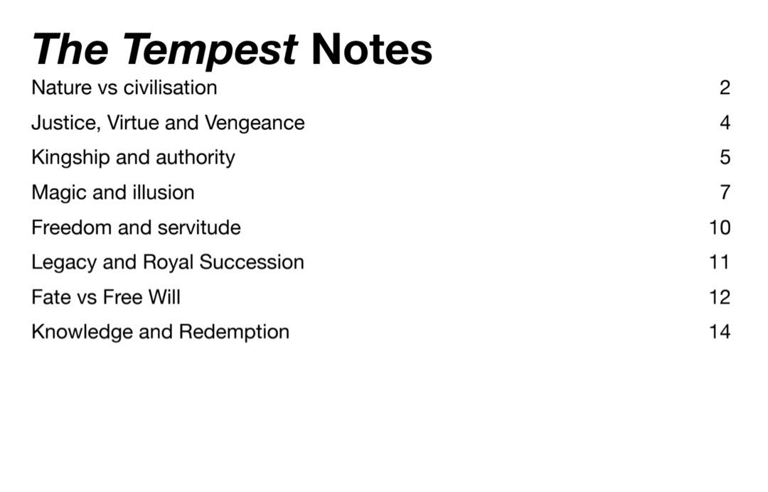 A Level Literature The Tempest Notes, Hobbies & Toys, Books & Magazines ...
