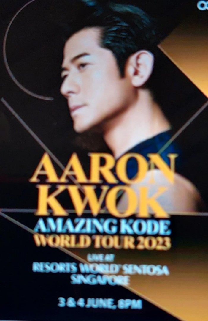 Aaron kwok concert on 3rd June 2023 at 8pm, Tickets & Vouchers, Event Tickets on Carousell