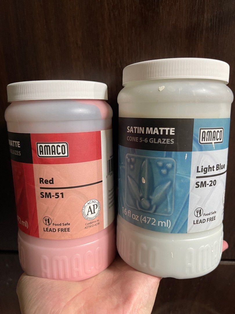 Amaco Pottery Glazes Satin Matte Red Blue, Hobbies & Toys, Stationery ...