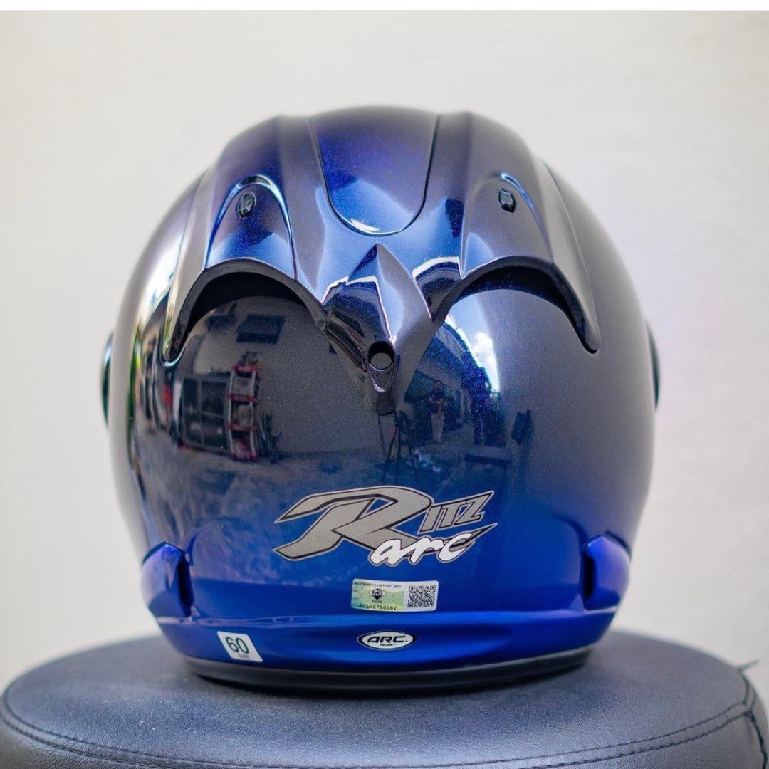 ARC RITZ HELMET TWO TONE BLUE, Motorcycles, Motorcycle Apparel on Carousell