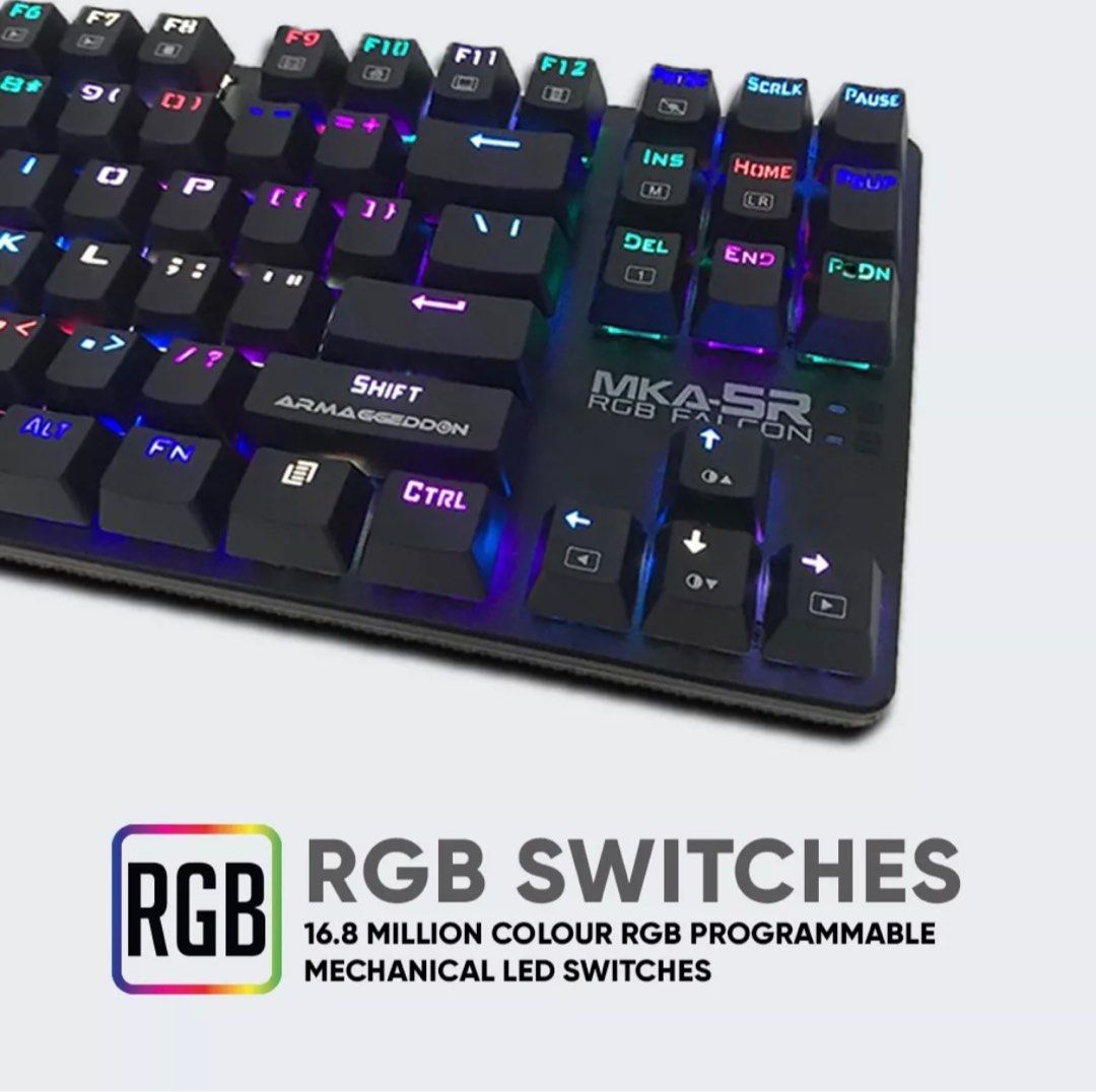 Armaggeddon MKA-5R RGB Falcon Mechanical Gaming Keyboard, Computers ...