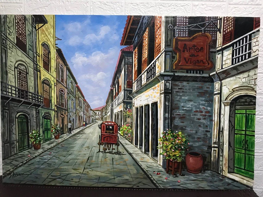 Artes de Vigan Oil Painting On Canvas ( 24x36 ), Hobbies & Toys ...