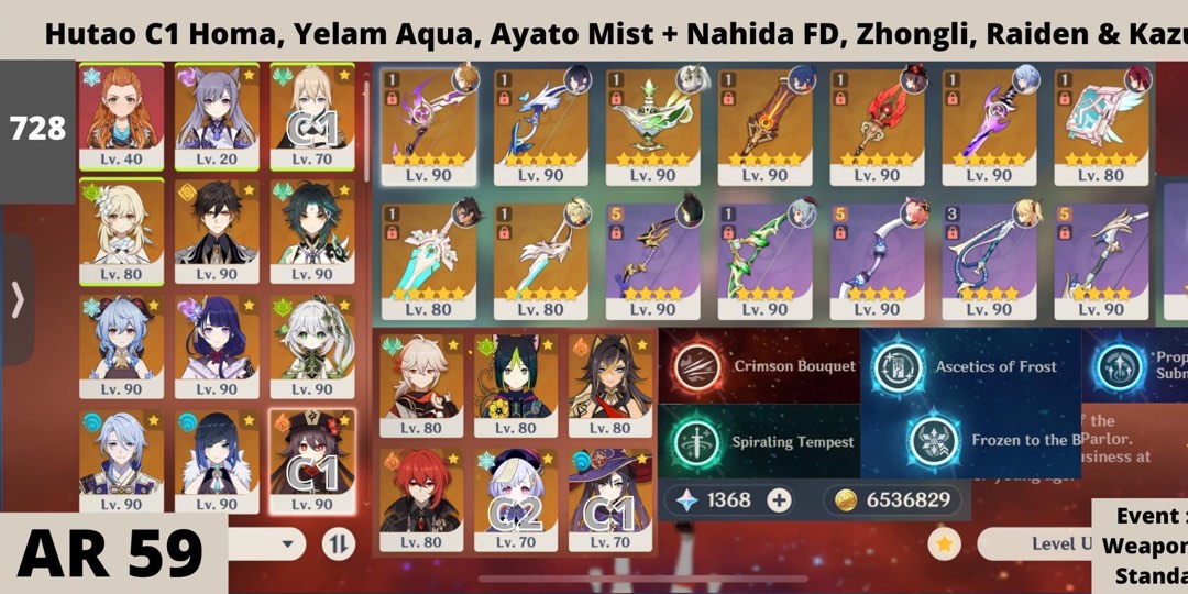 原神asia 59級 31金, 電子遊戲, 遊戲機配件, 遊戲禮物卡及帳戶 - Carousell