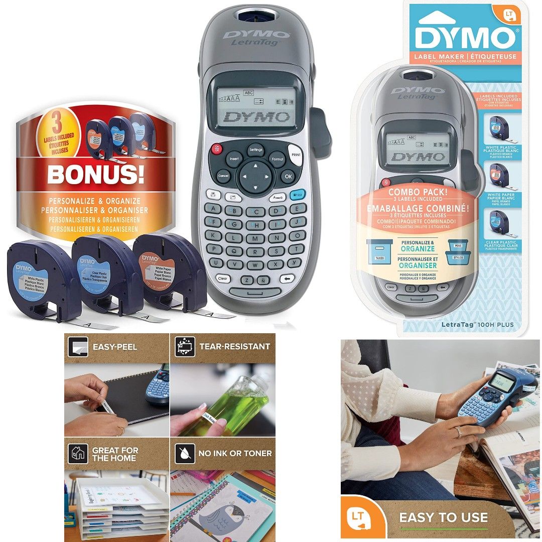 BNIB: DYMO LetraTag LT-100H Plus Handheld Label Maker with 3 Bonus ...